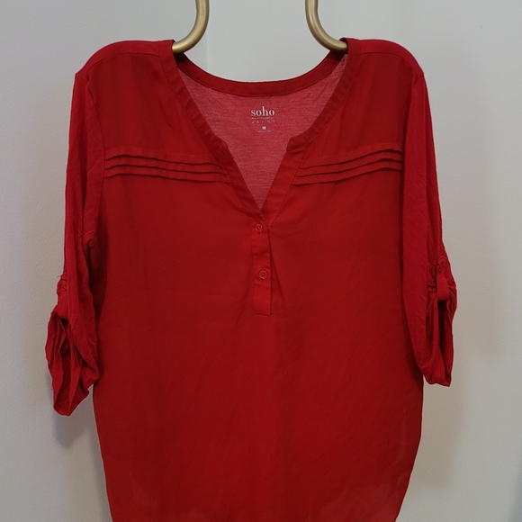 Soho | Tops | Soho Red Blouse | Poshmark